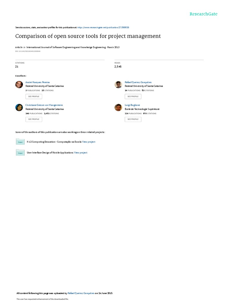 Comparison of Open Source Tools For Project Management | PDF | Project ...