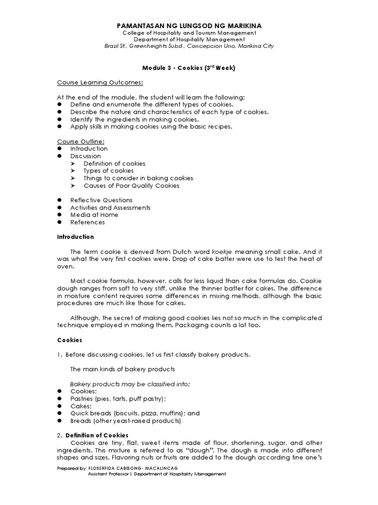 Baking Module 3 | PDF | Dough | Cakes
