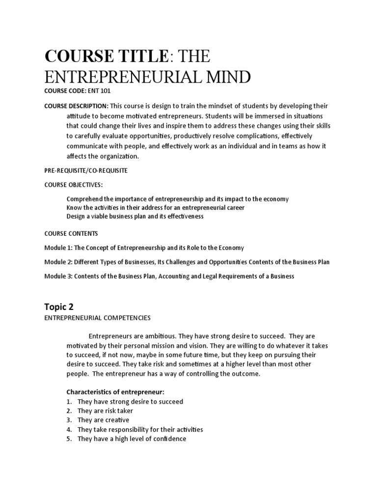 Topic 2 - Entrep Mind | PDF | Entrepreneurship | Profit (Economics)