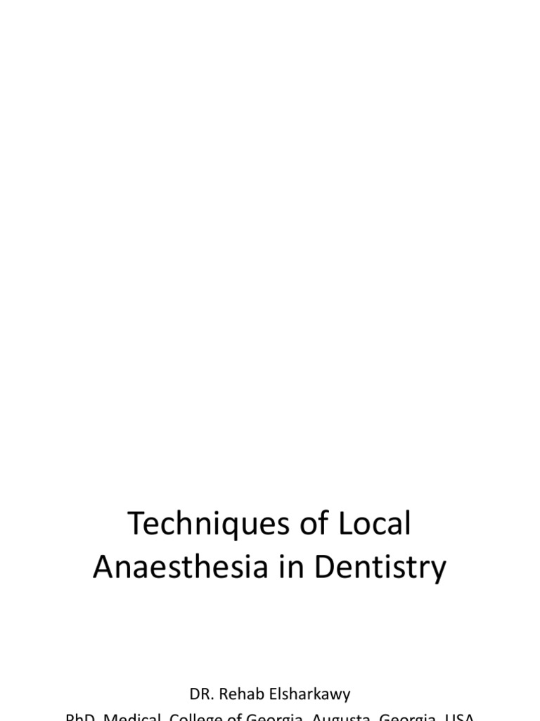 Local Anesthetic Techniques | PDF | Anesthesia | Injection (Medicine)