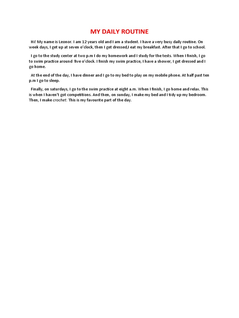 My Daily Routine-1 | PDF
