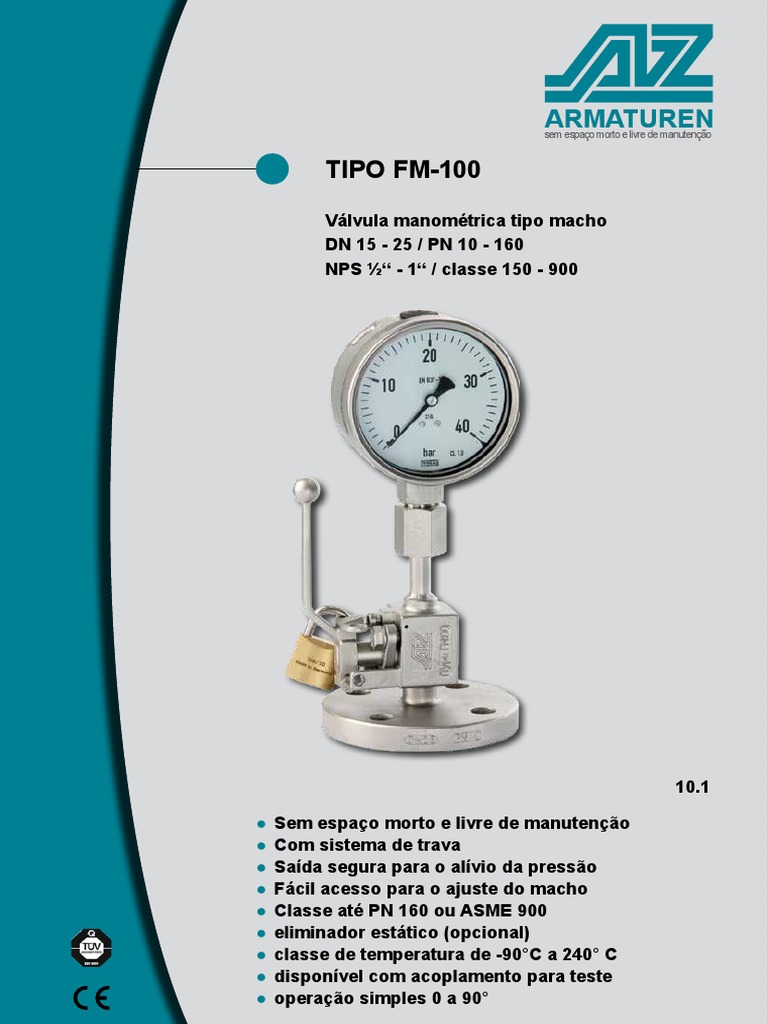 Az Armaturen - Válvulas Macho | PDF | Medição de pressão | Fases da Matéria