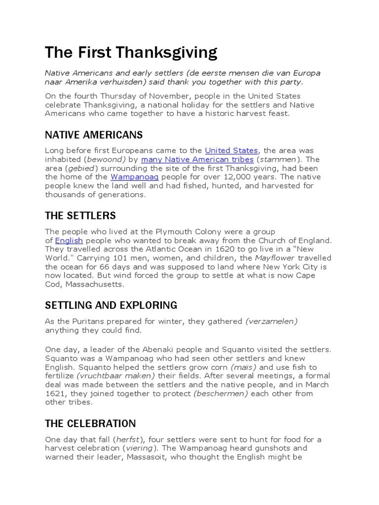 The First Thanksgiving | Download Free PDF | Thanksgiving | Plymouth Colony
