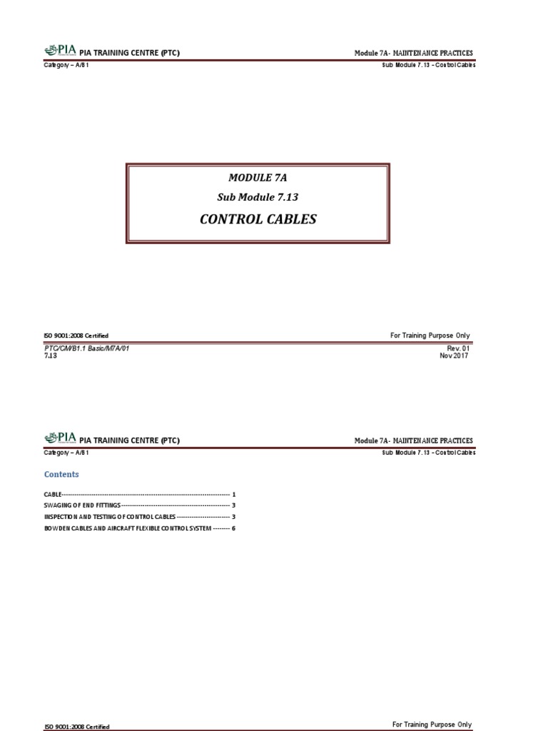 Module 7 (Maintenance Practices) Sub Module 7.13 (Control C | Download ...