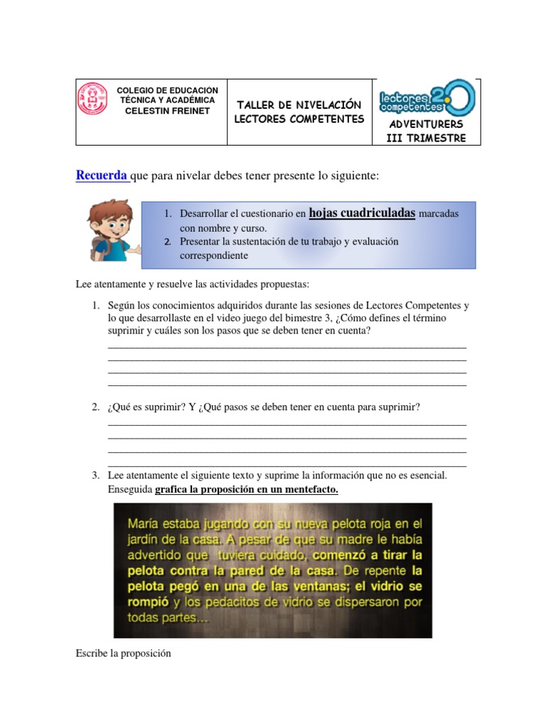 Taller Lectores Competentes | PDF