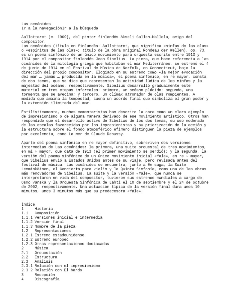 Las Oceánides | PDF | Música clásica | Orquestas