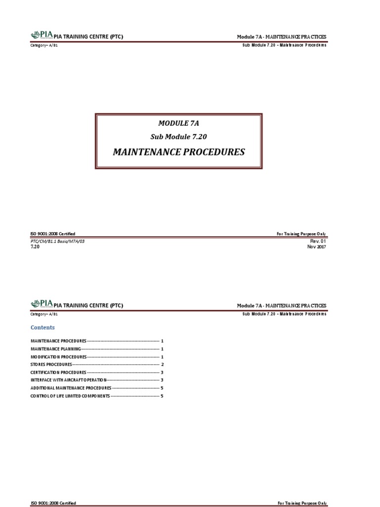 Module 7 (Maintenance Practices) Sub Module 7.20 (Maintenan | PDF | Aviation | Aerospace