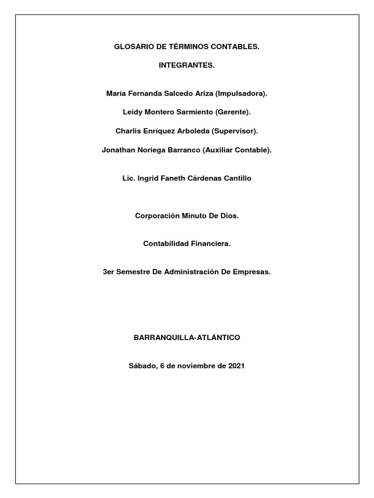 Glosario de Términos Contables. | Descargar gratis PDF | Contabilidad ...