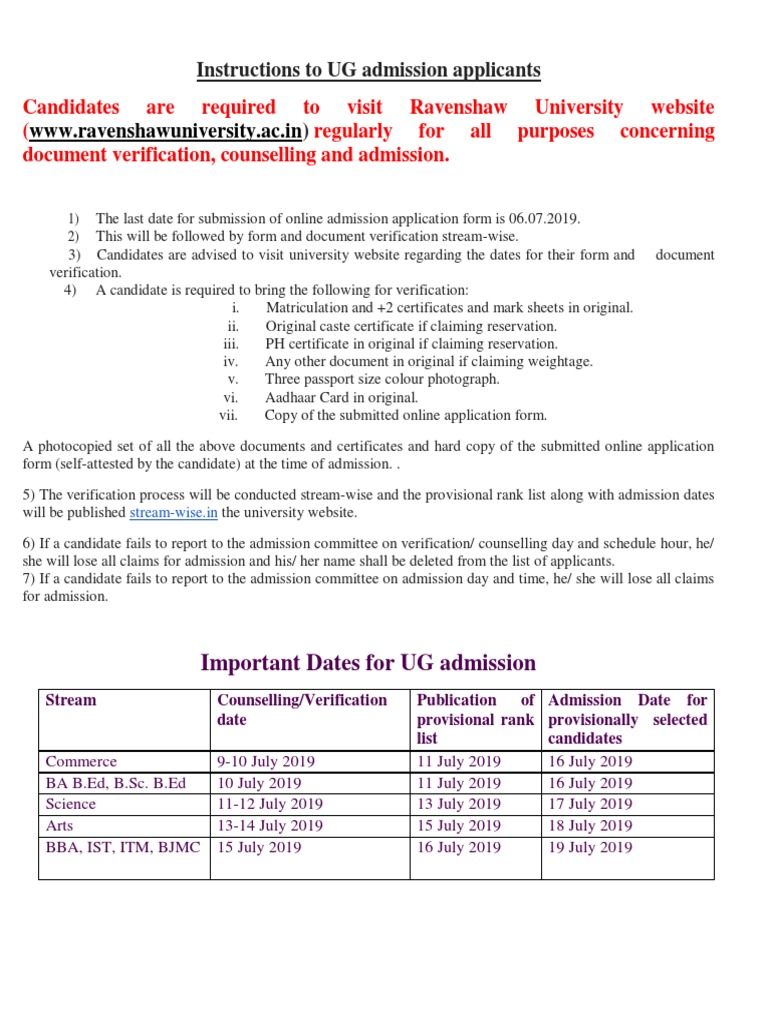 UG Admission Guidelines for 2025-26 | PDF | Government And Personhood ...