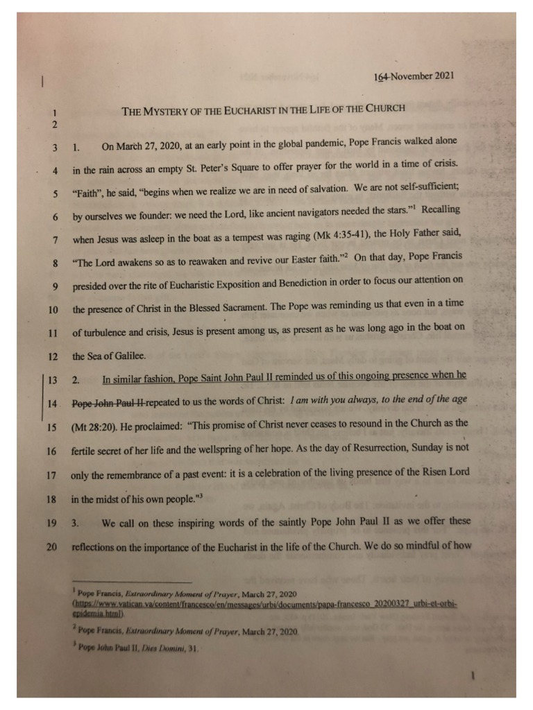 USCCB Eucharistic Document Revised Text | PDF