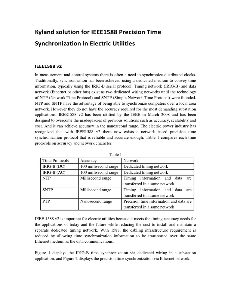 IEEE1588 PTP Sync in Electric Utilities | PDF | Network Architecture | Network Protocols