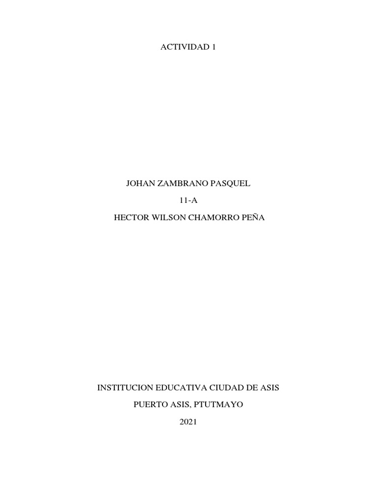 Actividad 1 Johan Zambrano 11-A | PDF