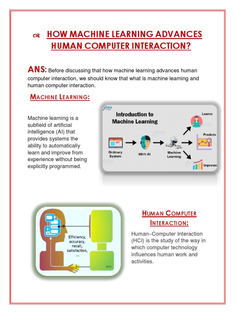 Hci Assignment On How Machine Learning Advances Human Computer ...