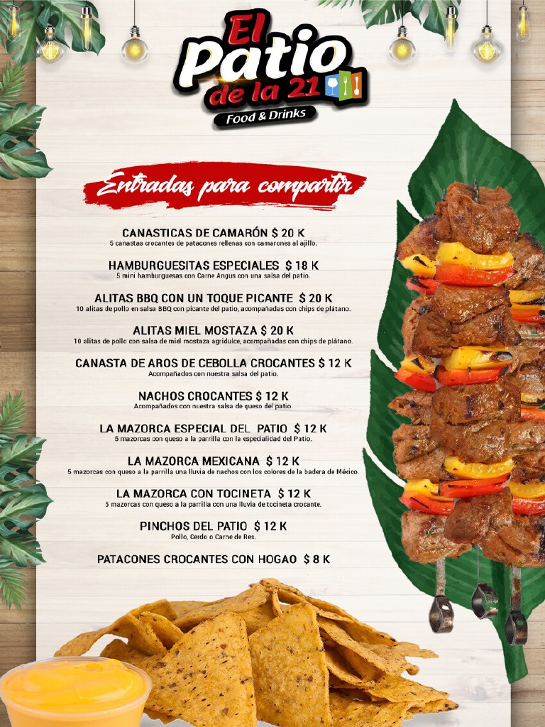 Menú - El Patio de La 21 | PDF