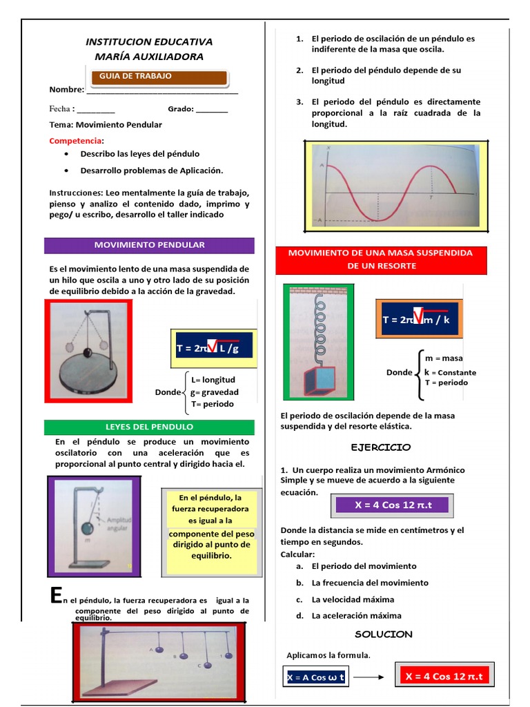 Movimiento Pendular | PDF | Péndulo | Oscilación