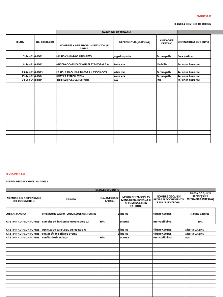 Planilla de Despacho | PDF