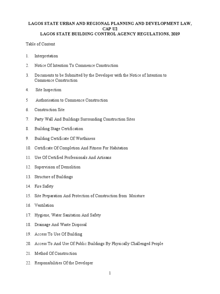 Lagos State Urban and Regional Planning and Development Law | PDF ...