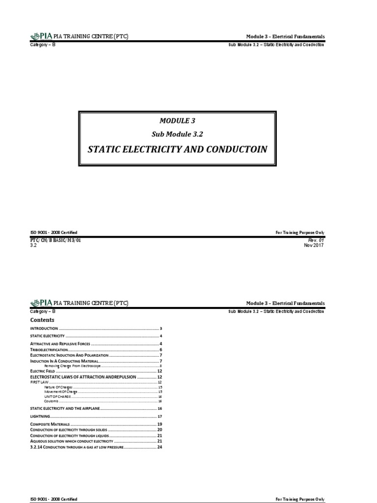 Sub Module 3.2 Electrostatics | PDF | Electric Charge | Electrostatics
