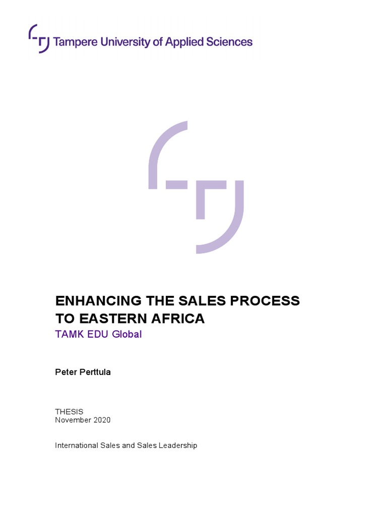 Enhancing The Sales Process To Eastern Africa: TAMK EDU Global | PDF | Sales | Interview