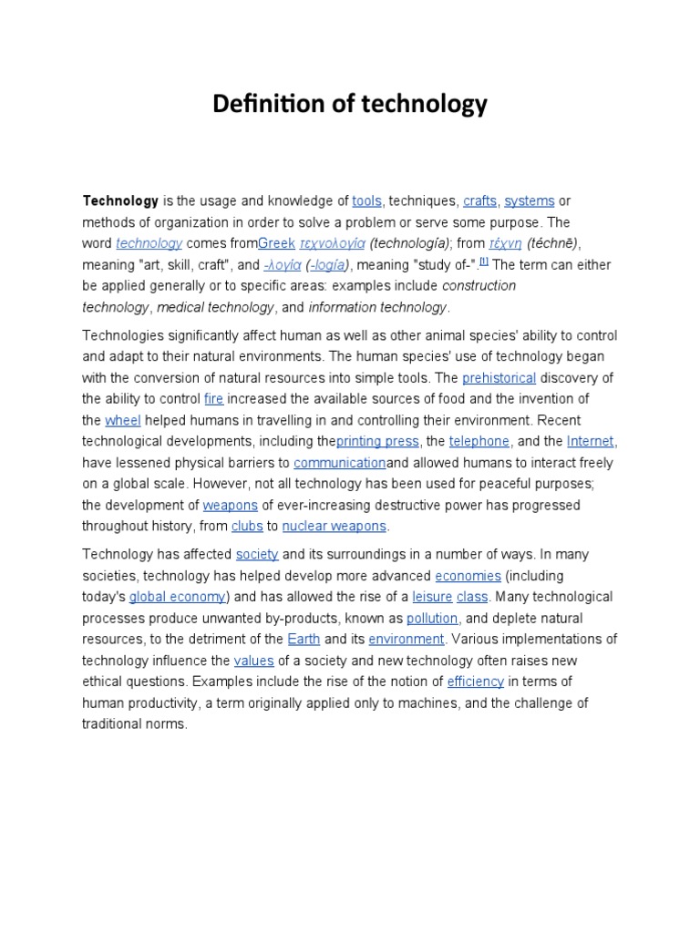 Definition of Technology | PDF | Financial Markets | Educational Technology