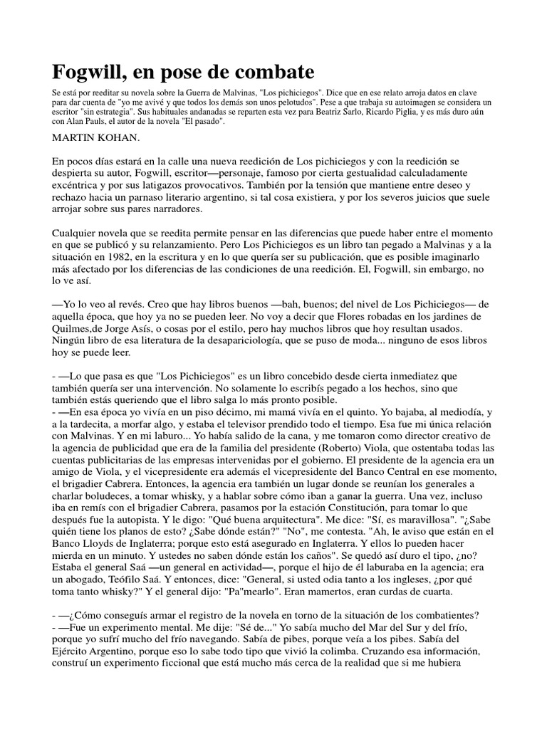 Fogwill | PDF | Novelas