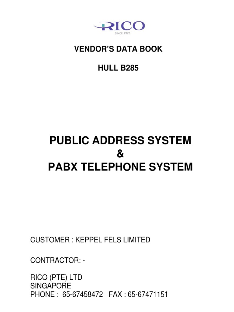B285 - PAGA & PABX Telephone System | PDF | Electrical Connector ...