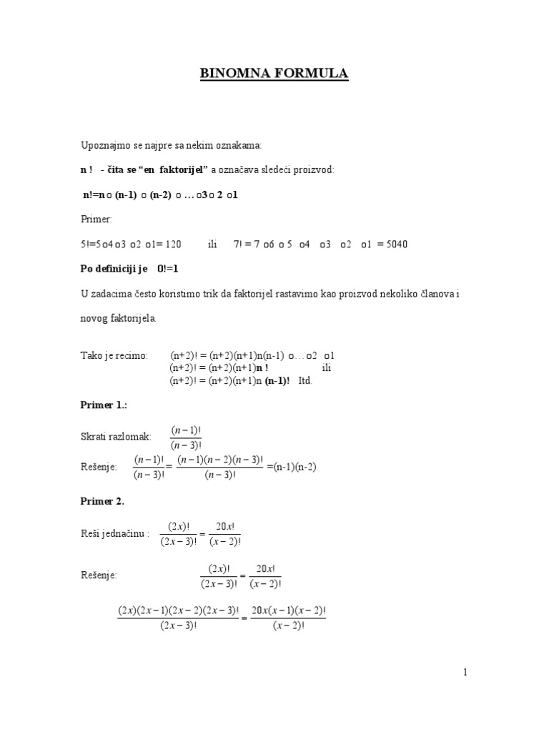 Binomna Formula
