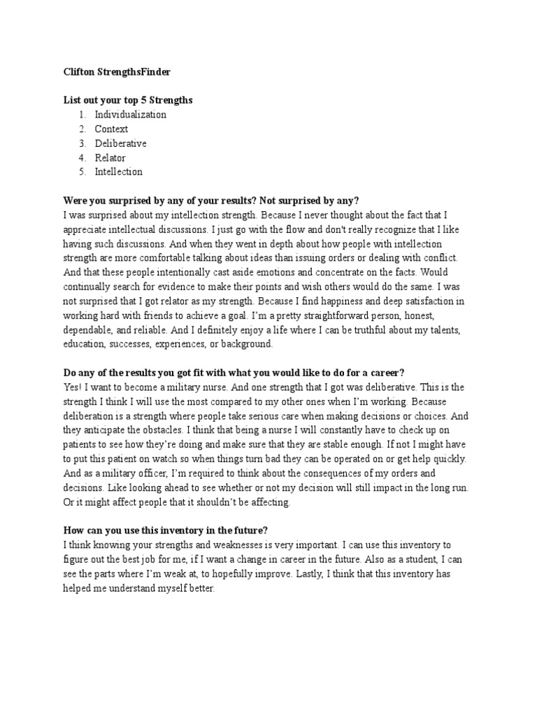 Clifton Strengthsfinder | PDF | Self-Improvement | Wellness