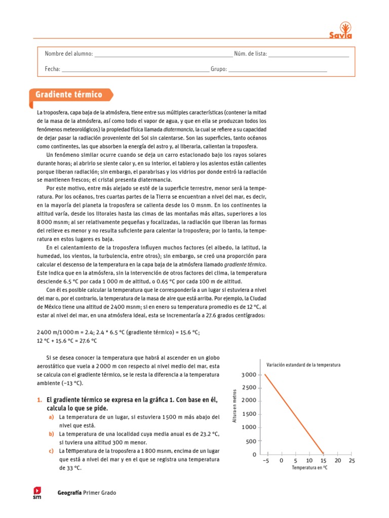 Gradiente Térmico | PDF | Tierra | Atmósfera