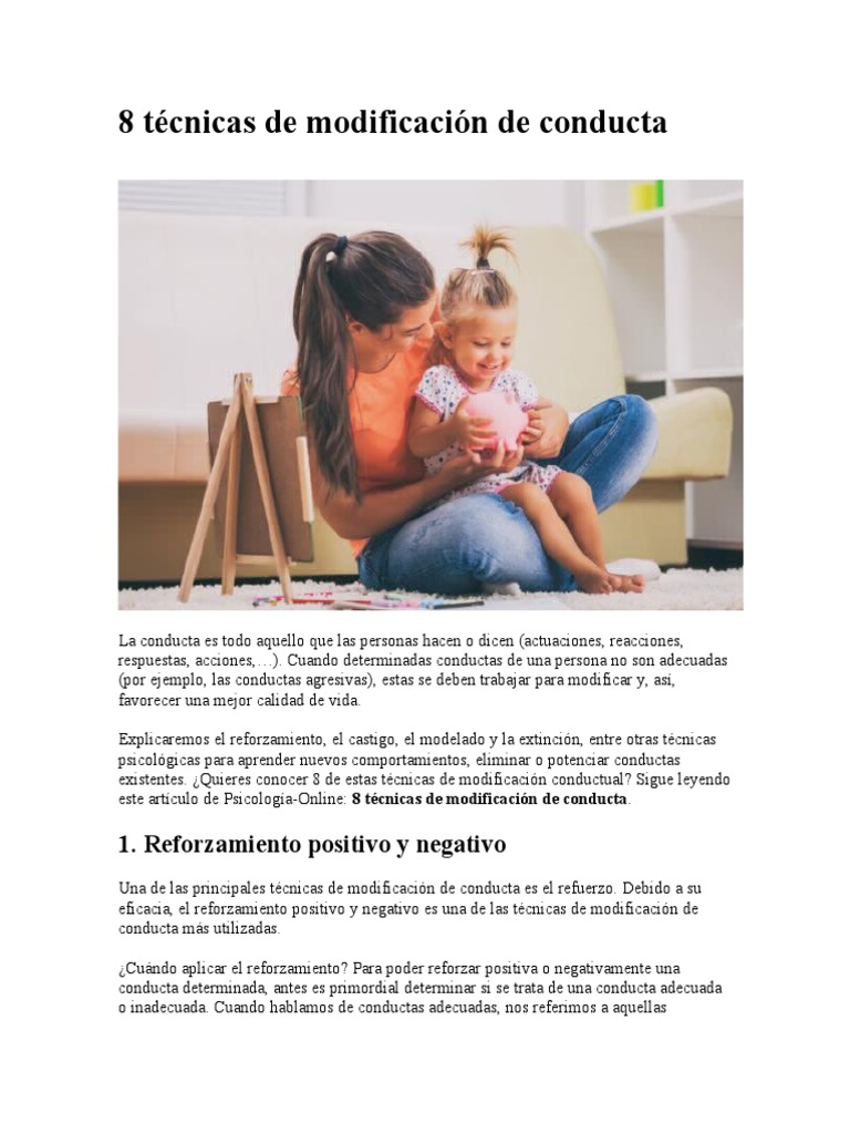 8 formas de modificar la conducta: técnicas psicológicas para potenciar ...