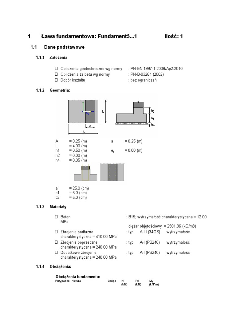 Foundations Calculation | PDF