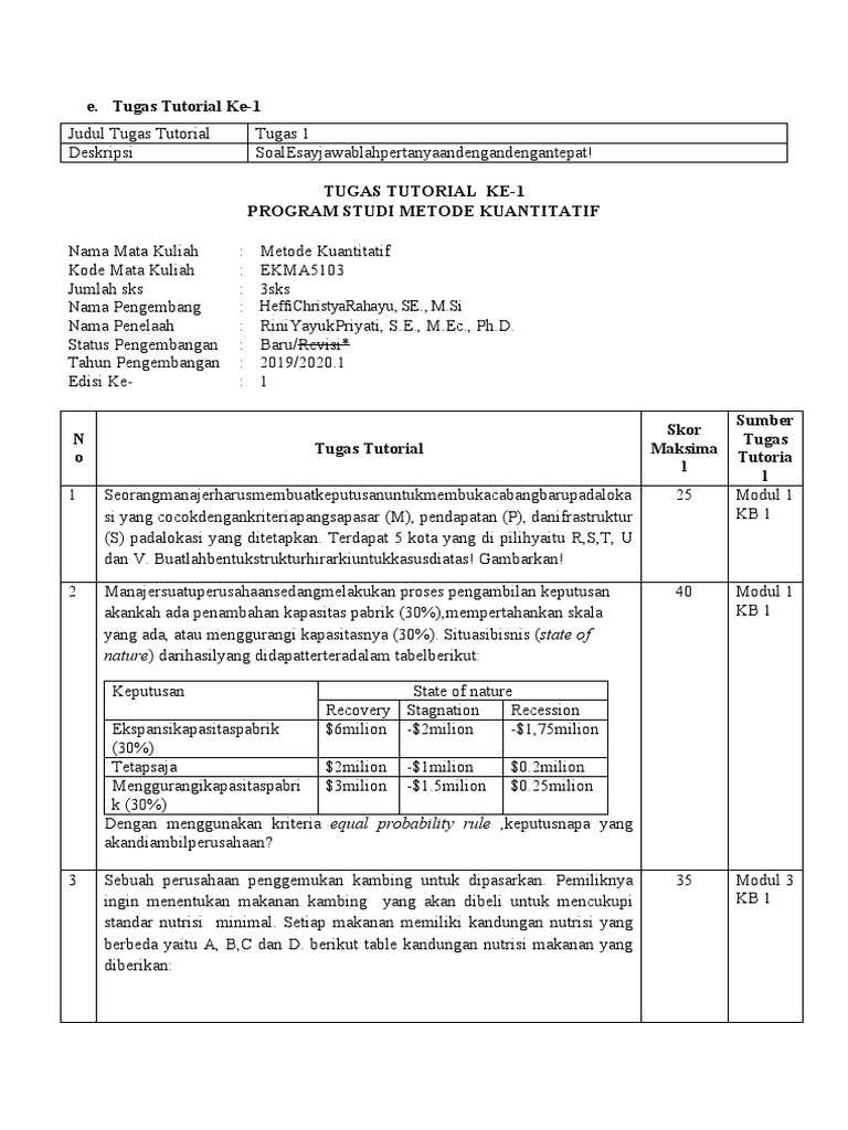 E Tugas Tutorial Ke-1-1 | PDF