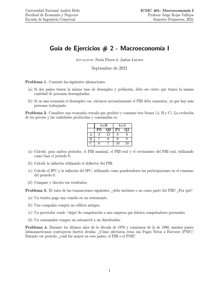 Macroeconomics Exercise Guide: Calculating key macroeconomic indicators and analyzing biases in ...