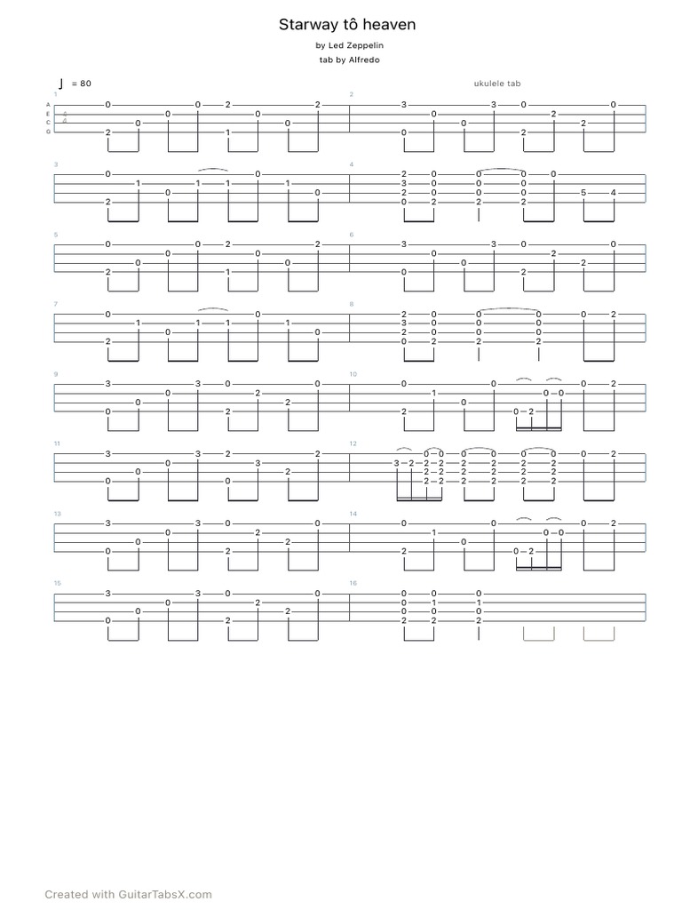 Led Zeppelin Starway Tô Heaven Uke | PDF