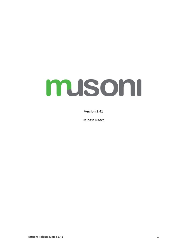 Musoni Release Notes Version 1.41 | PDF | User Interface | Software