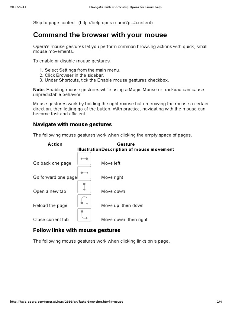 Esquemas de Movimento Mouse Opera | PDF | Cyberspace | Graphical User ...