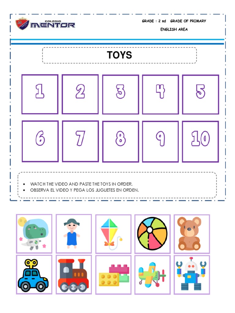 Ficha de Actividades con Toys | PDF