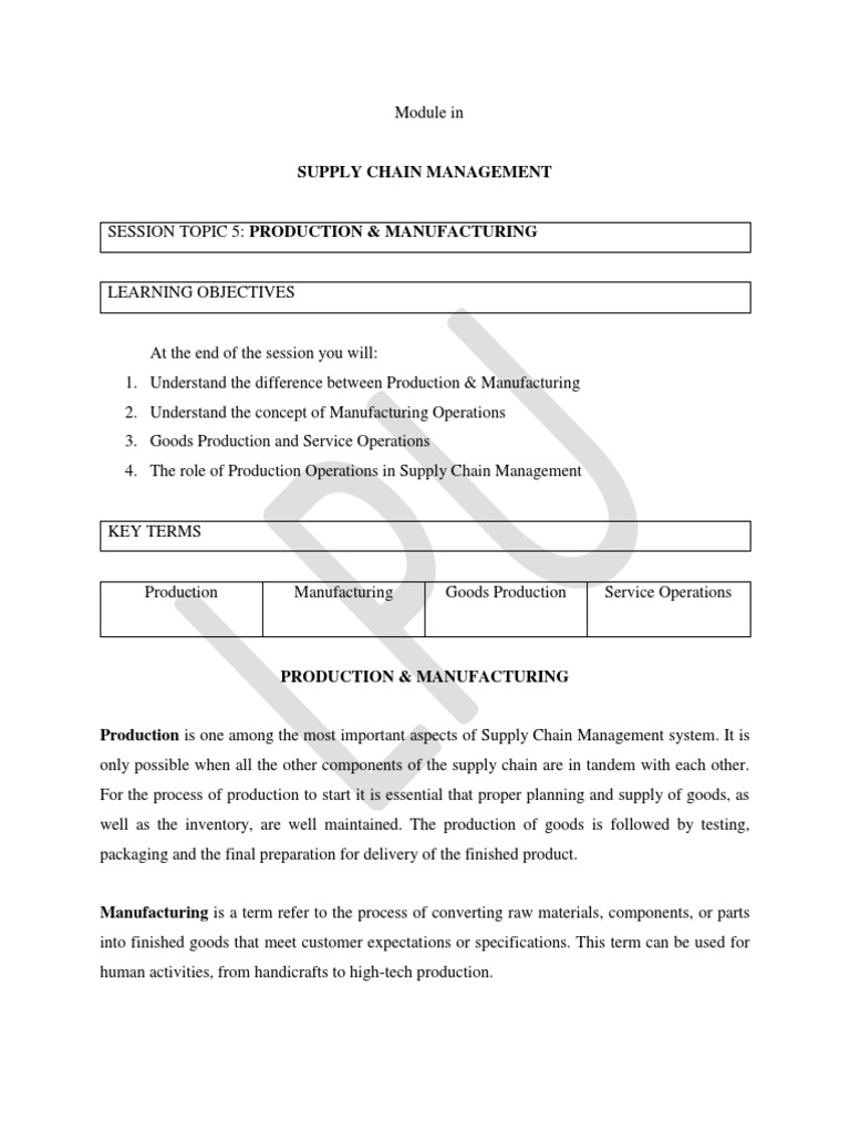 Supply Chain Module Unit 5 | PDF | Supply Chain | Supply Chain Management