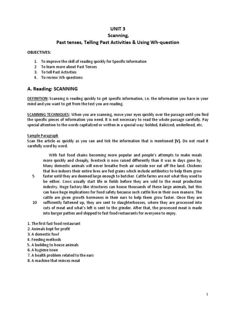 New Unit 3 Rvsed Integrated English Ta 2020-2021 | PDF | Agriculture ...