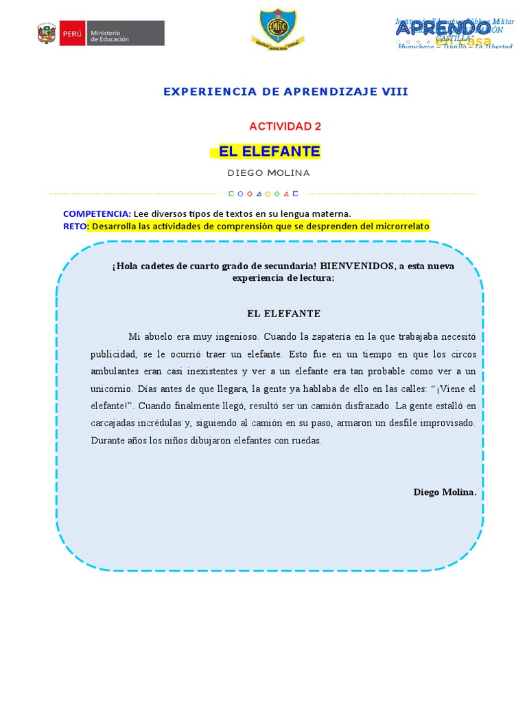 Actividad 2 - El Elefante (25-10-2021) | PDF | Cognición