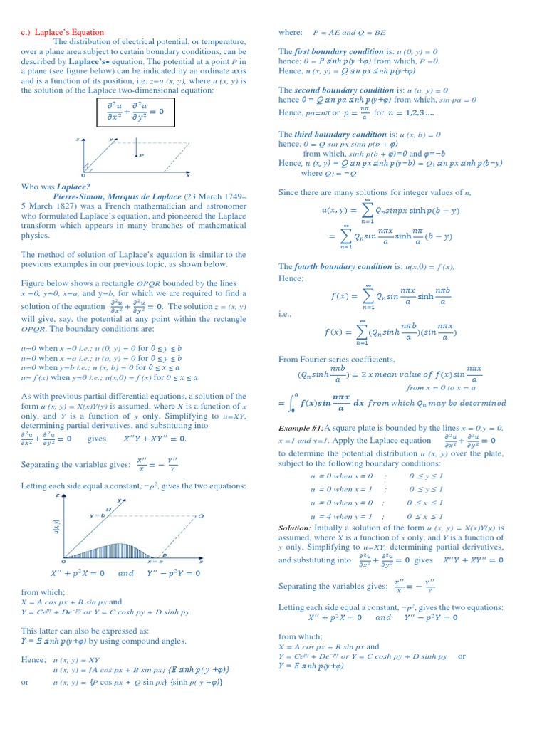 Laplace Equation | PDF | Mathematical Objects | Subtraction