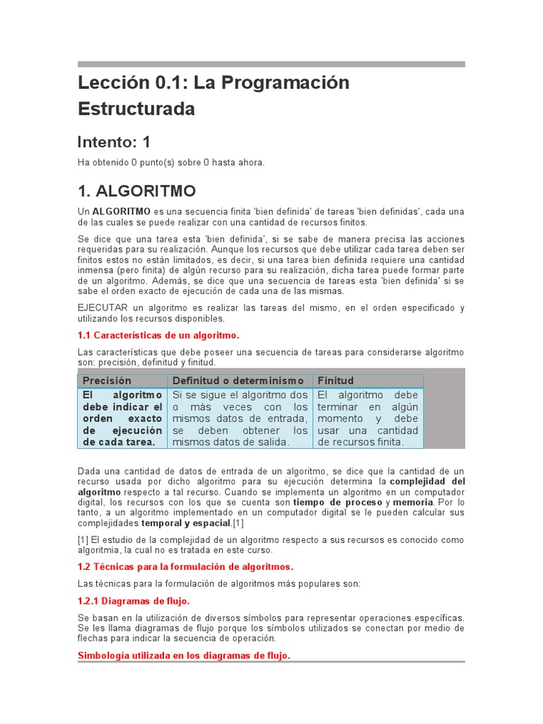 Lección 0 Programacion Estructurada | PDF | Algoritmos | Lenguaje de programación