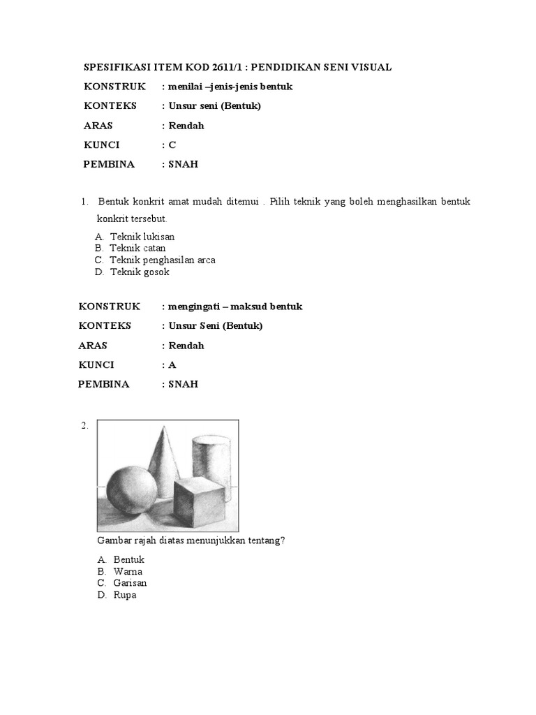 Modul PSV Bentuk, Penegasan, Tembikar | PDF