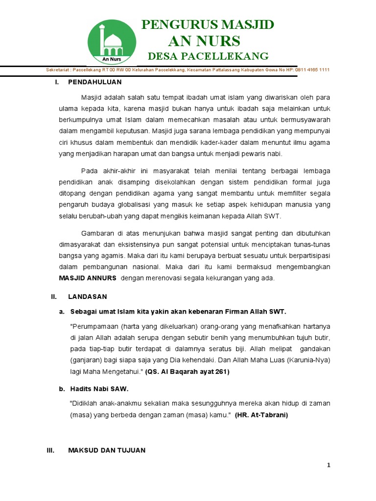 SK Pengurus Takmir Masjid An Nurs 2021-2022 | PDF