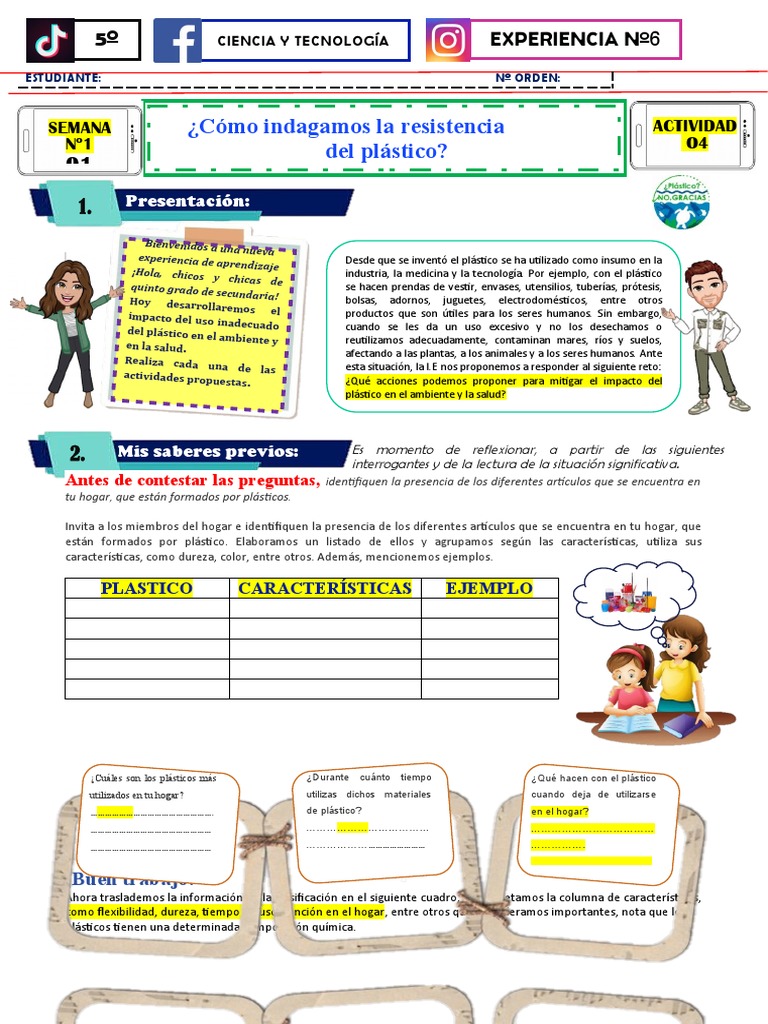 5TO SEC. ACTIVIDAD 4-EXP.6-CIENCIA Y TECNOLOGÍA (Resistencia de Los ...