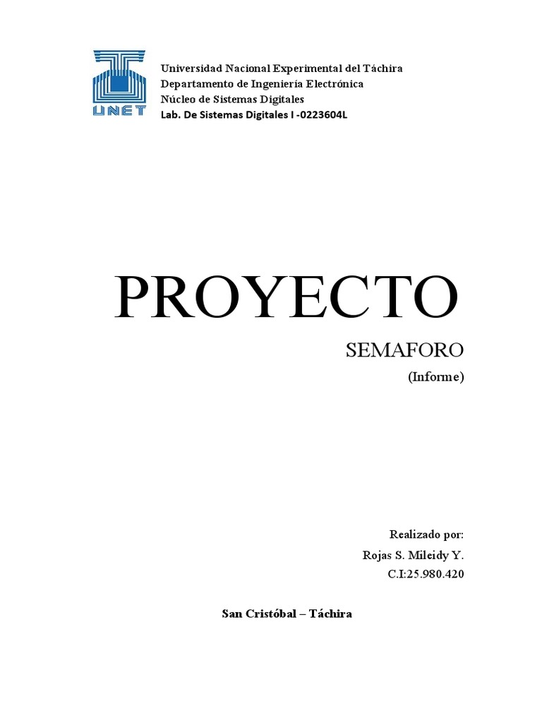 Proyecto Semaforo | PDF | Electrónica | Semáforo