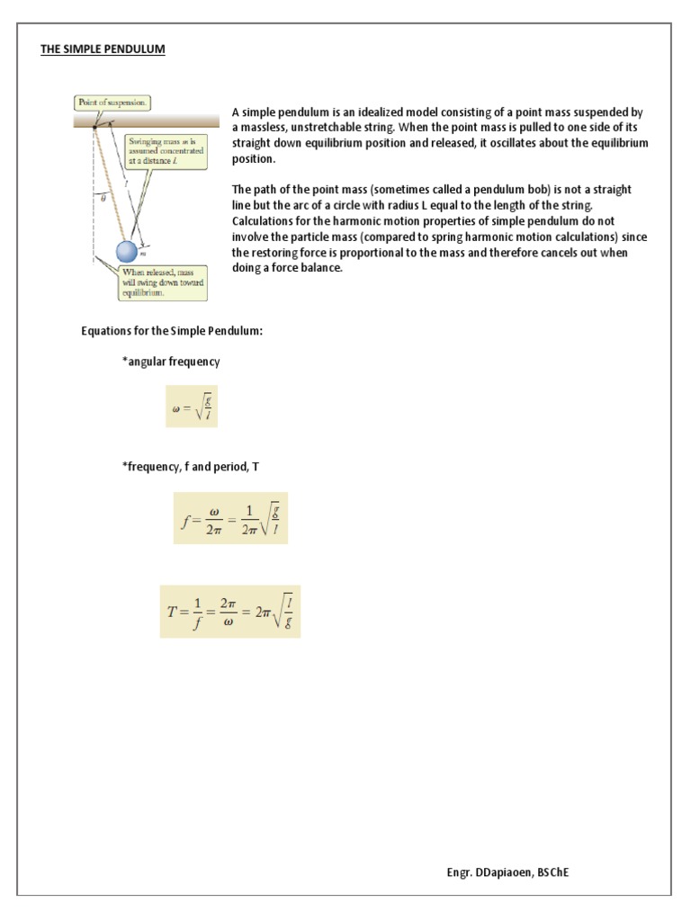 Lecture02 Simple Pendulum | PDF