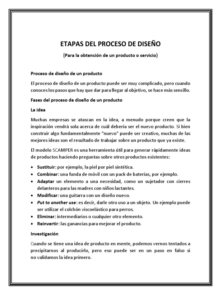 Etapas Del Proceso de Diseño | PDF | Diseño | Business