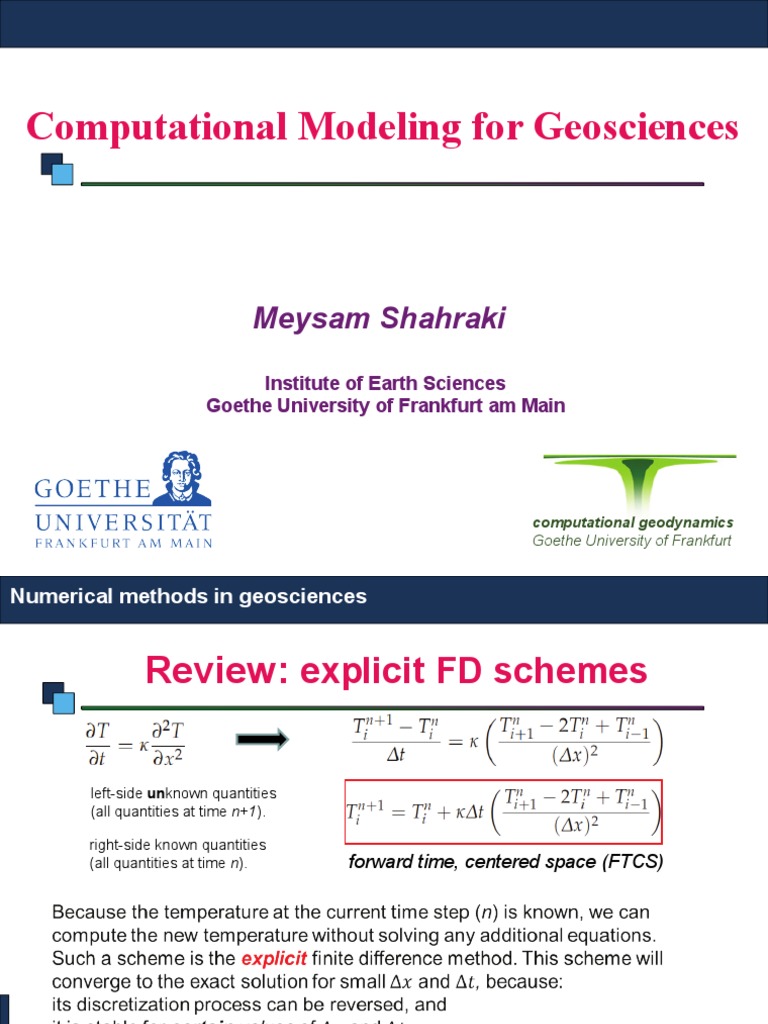 Numerical Modeling Of Geoscience Processes Using Implicit Finite Difference Schemes Pdf