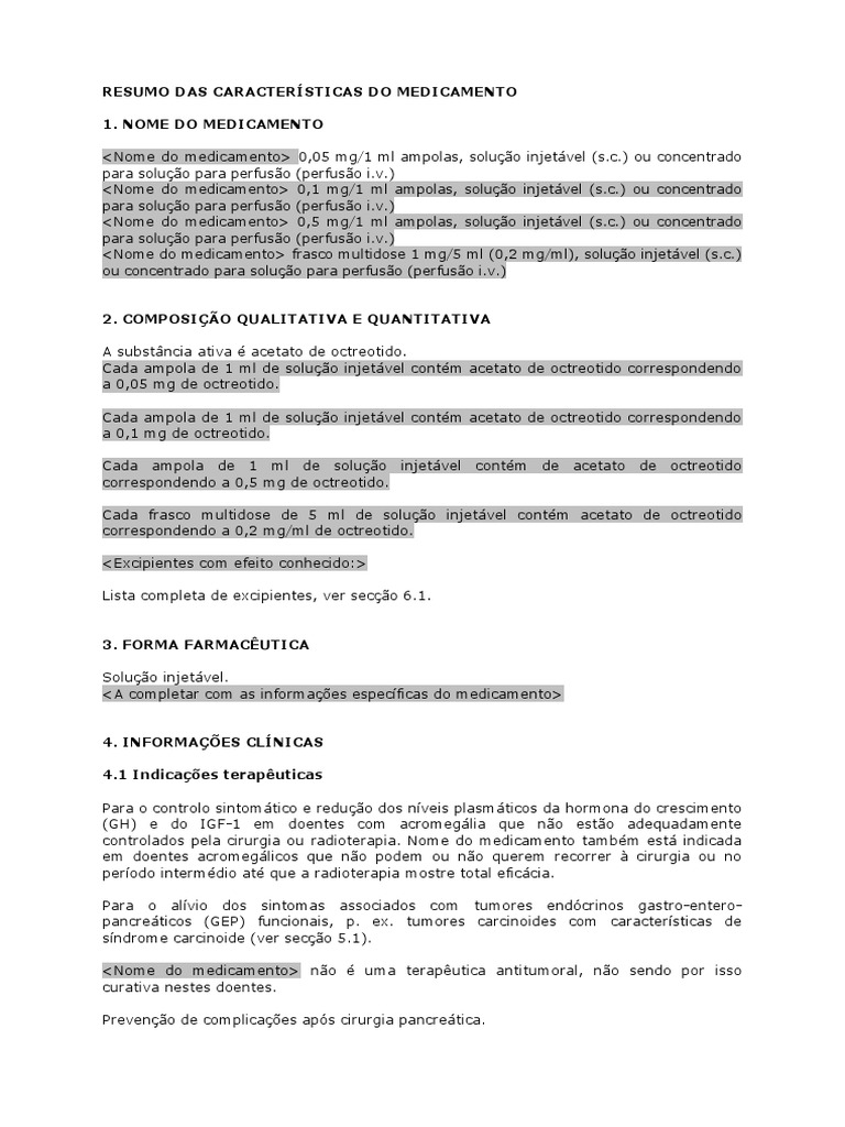 RCM - Octreotido - Sandostatina | PDF | Diabetes | Câncer